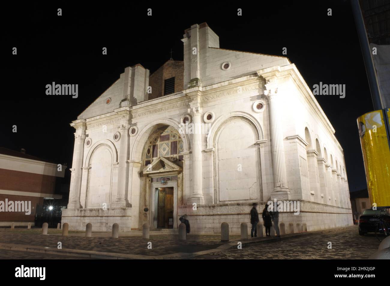 beautiful images of the city of rimini by night. The historic center of ...