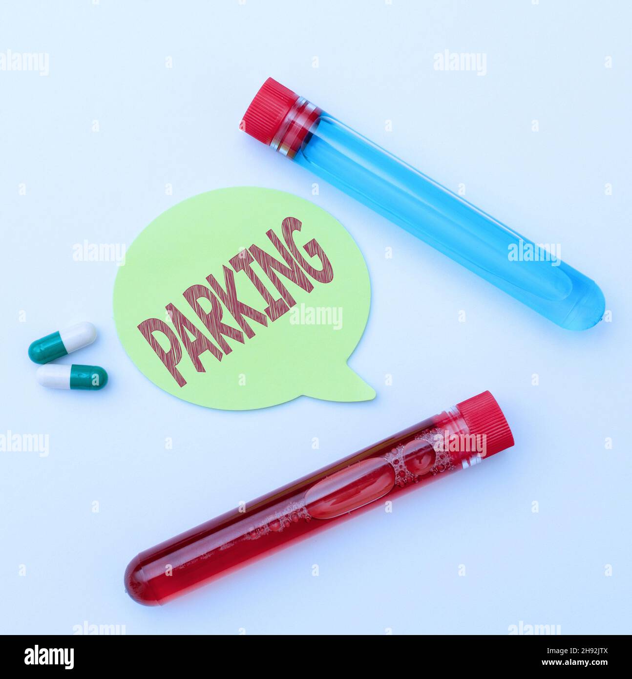 Text caption presenting Parking. Internet Concept leaving a vehicle in ...