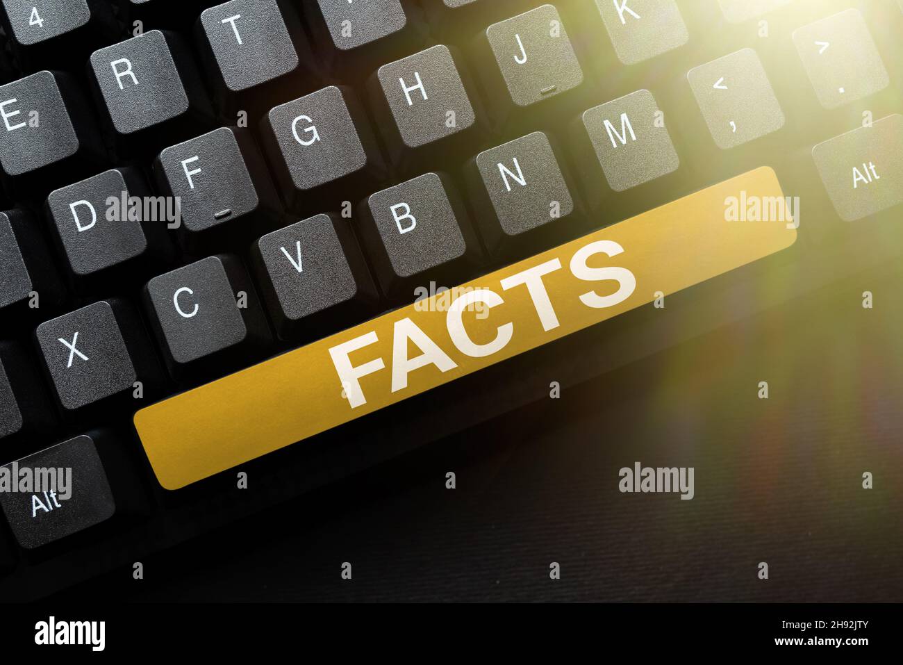 Hand writing sign Facts. Internet Concept information used as evidence ...