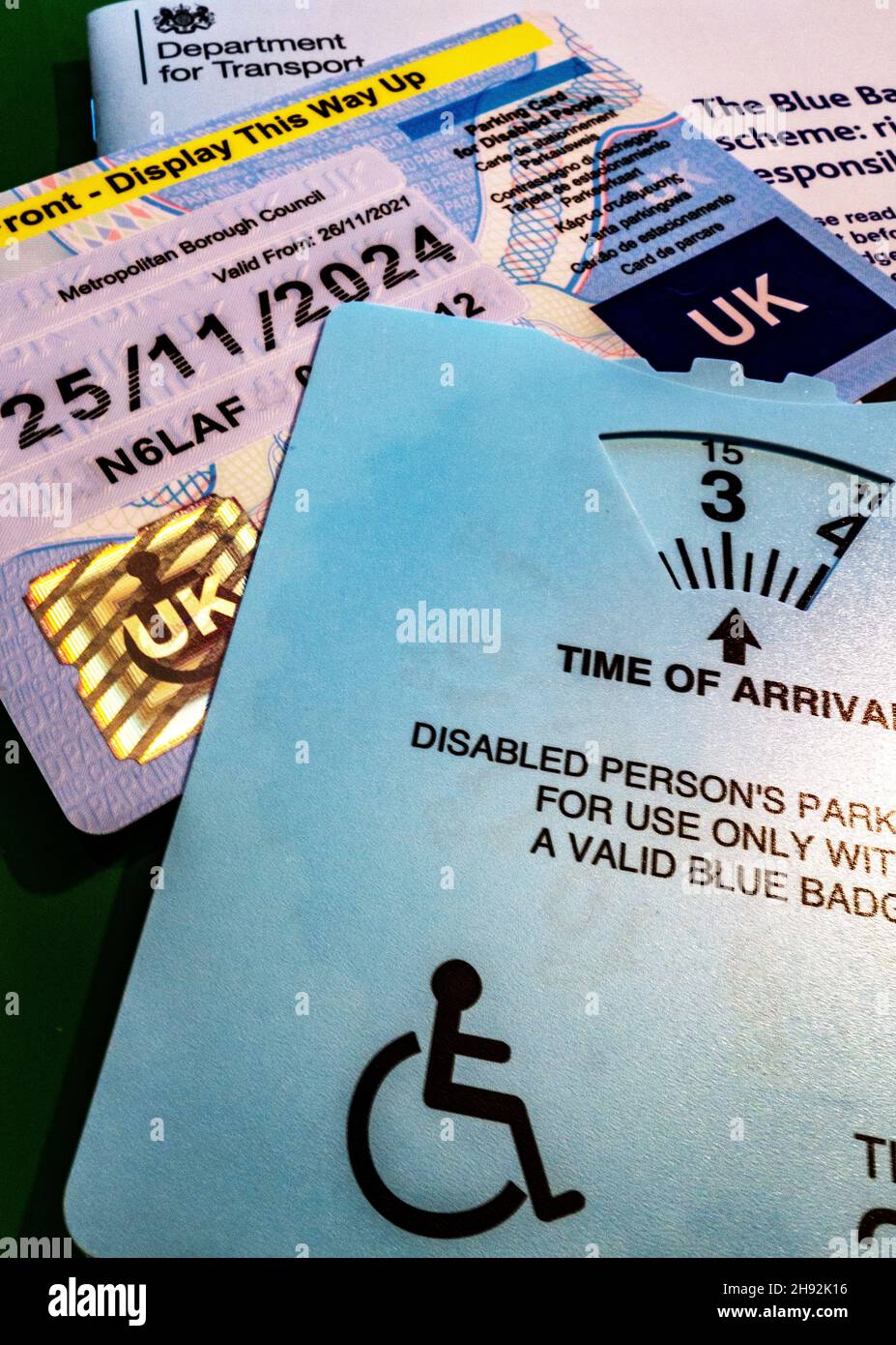 Parking Card fir Disabled People Stock Photo - Alamy