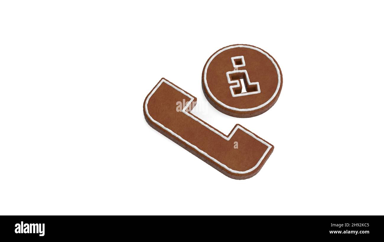 3d Rendering Of Gingerbread Cookie In Shape Of Symbol Of Headphone With