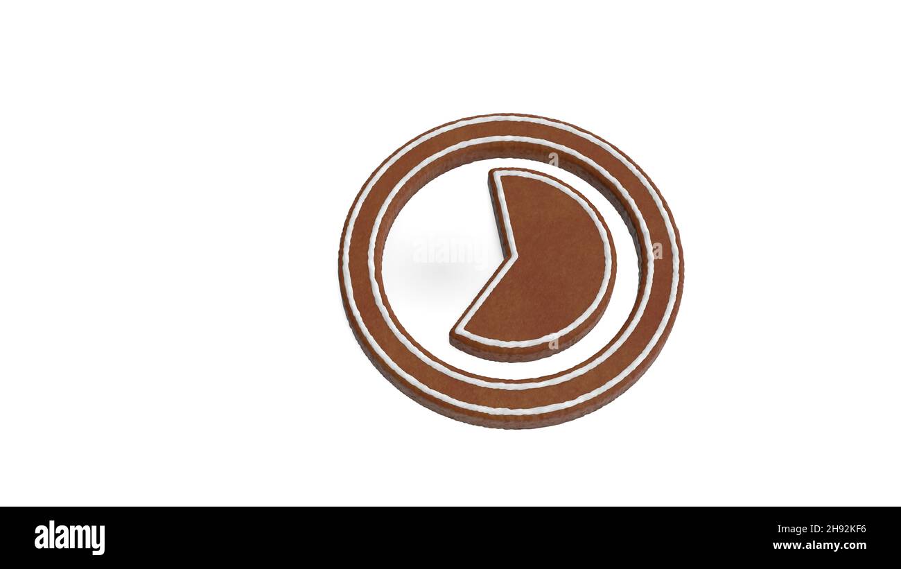 3d Rendering Of Gingerbread Cookie In Shape Of Symbol Of Camera Lens