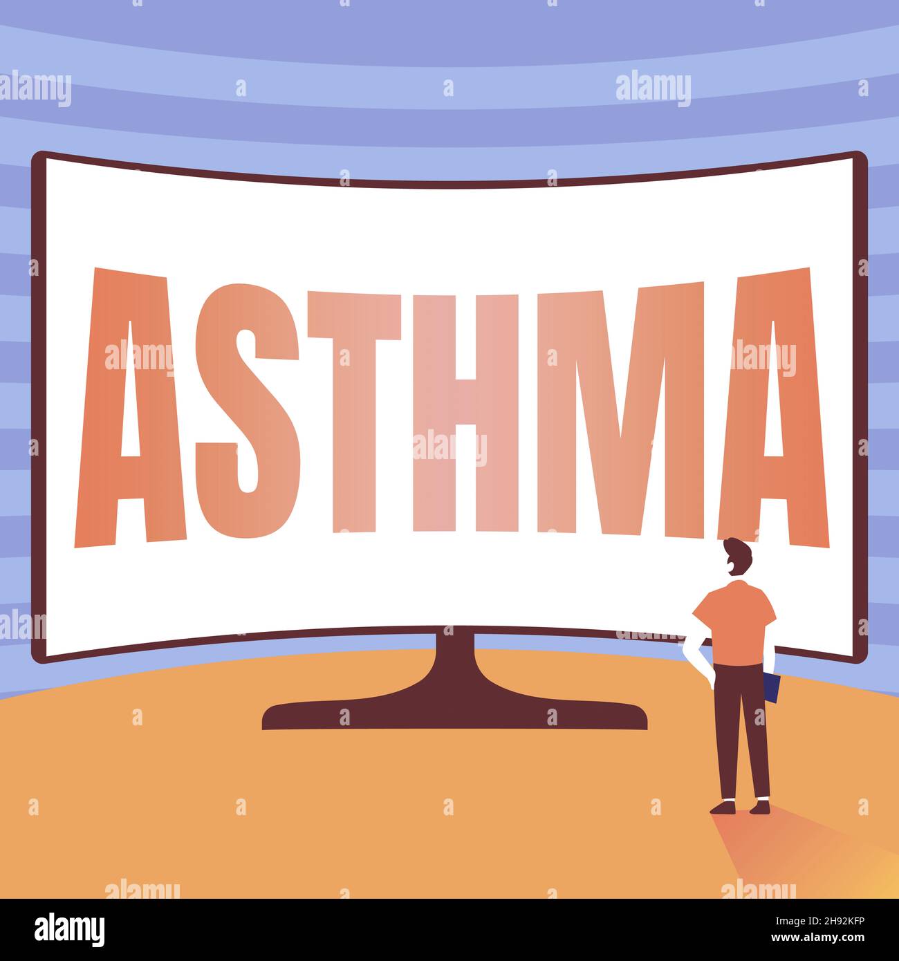 Handwriting text Asthma. Word for Respiratory condition marked by ...