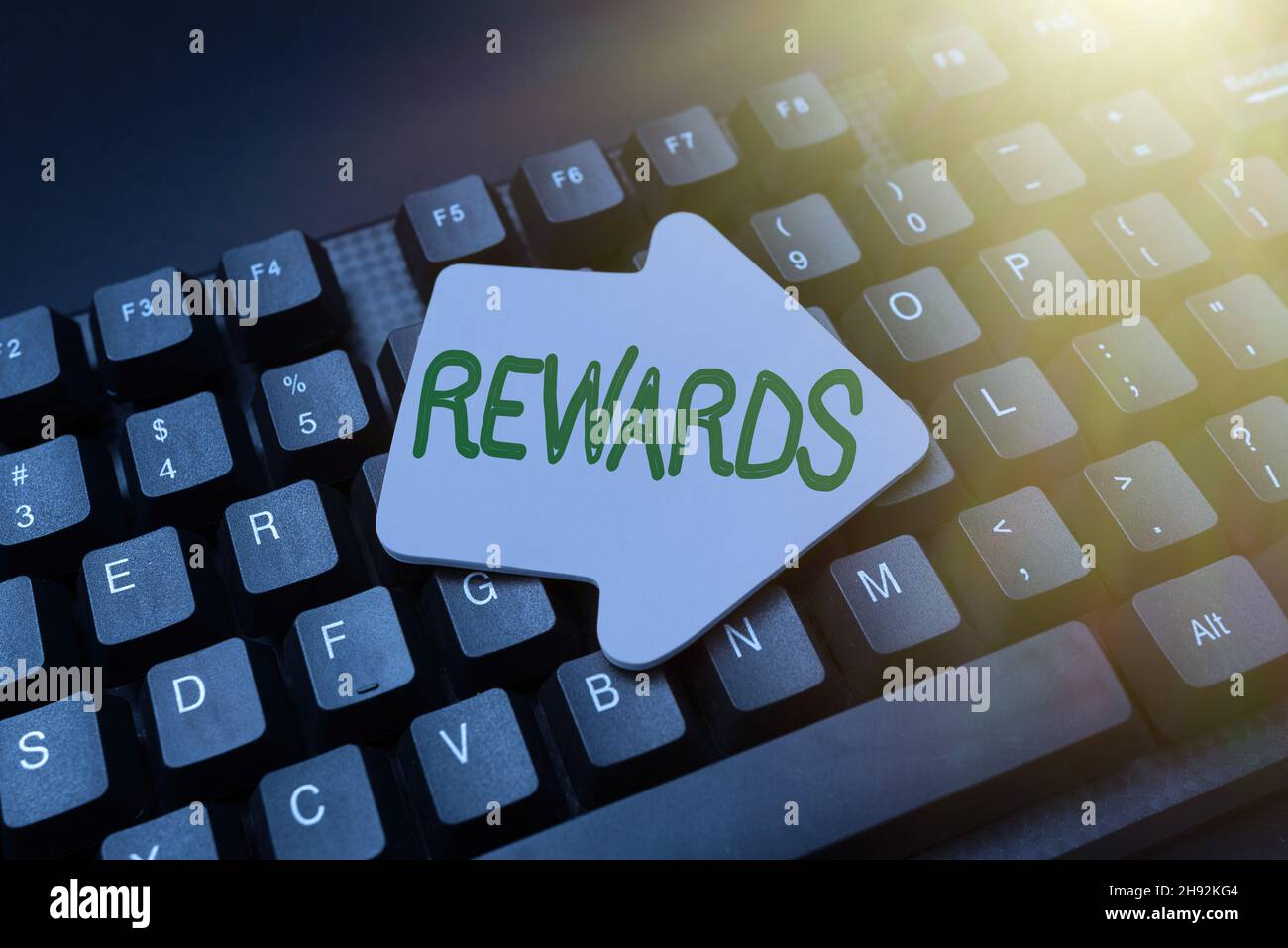 Handwriting text Rewards. Word Written on Given in recognition of ...