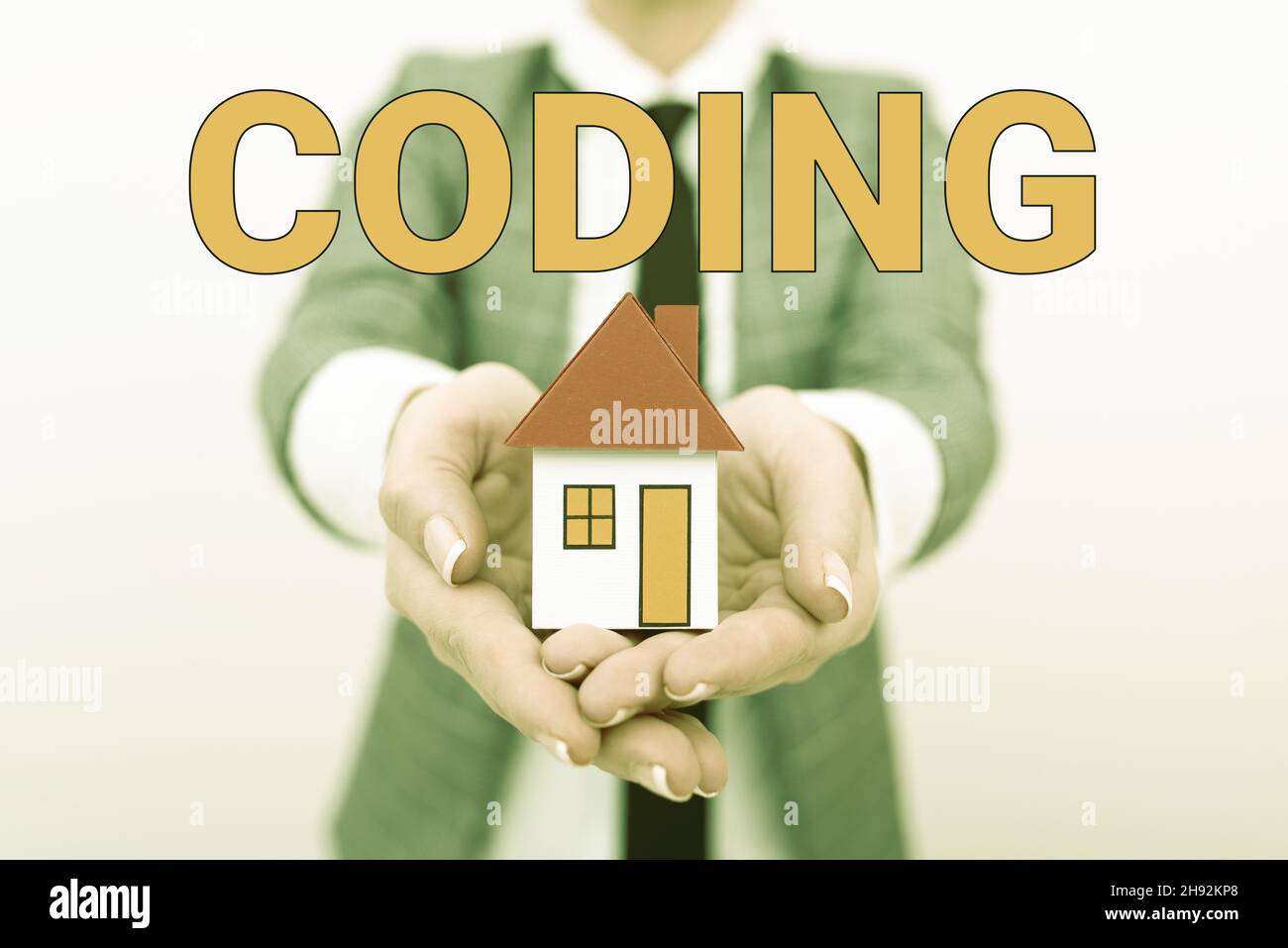 Writing Displaying Text Coding Word For Assigning Code To Something For Classification