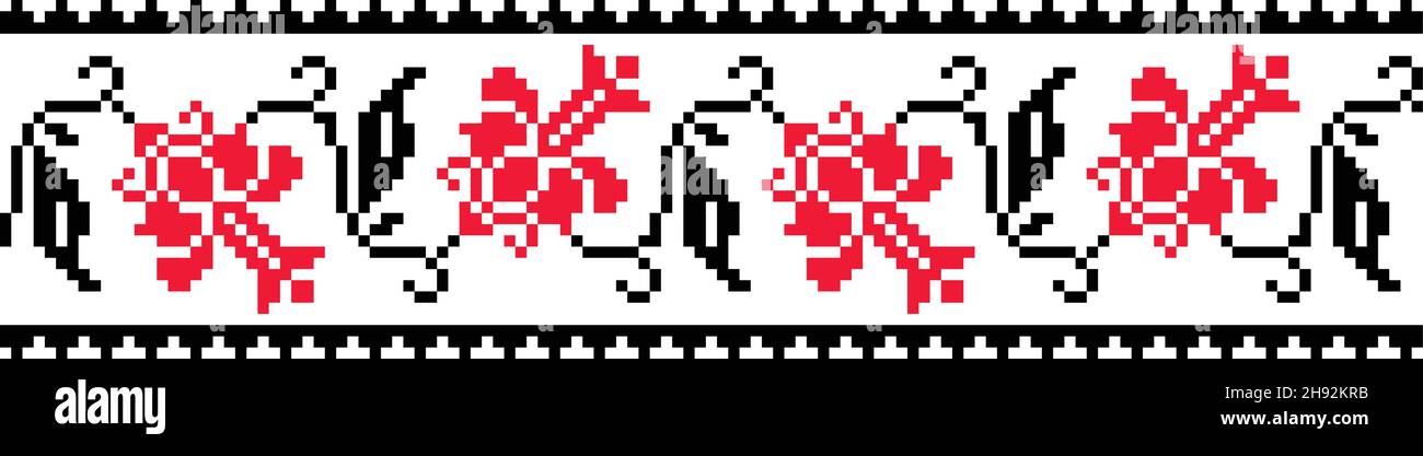 Traditional romanian seamless floral embroidery motif Stock Vector ...