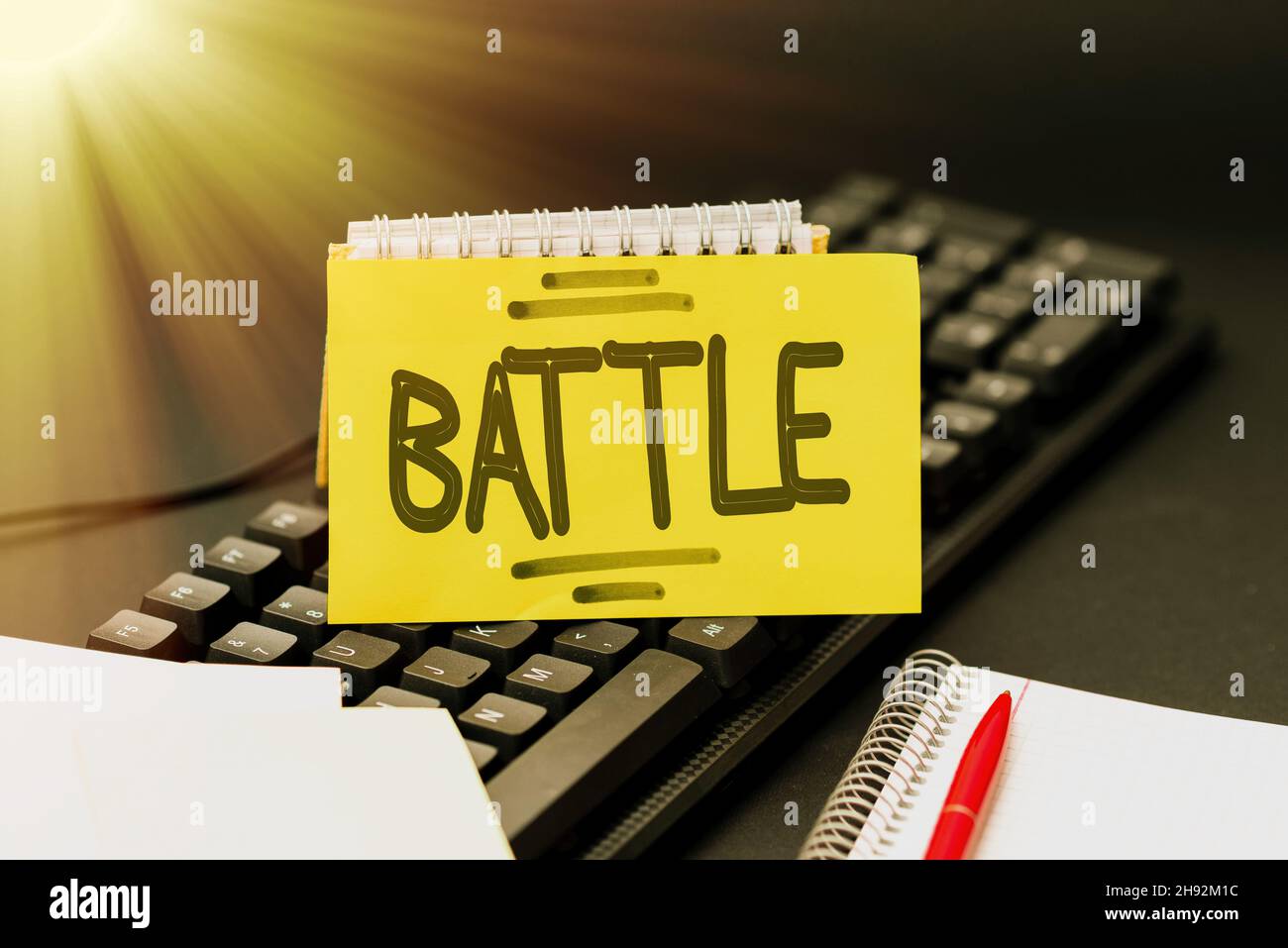 Handwriting text Battle. Business idea violent fight between groups of ...