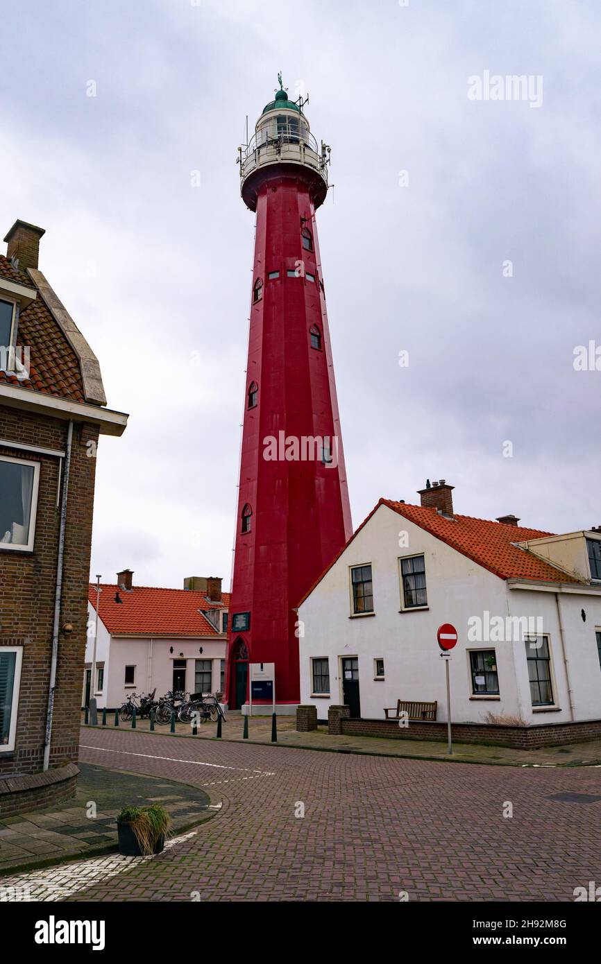 Lighthouse "Vuurbaak van Scheveningen" in seaside resort Scheveningen ...