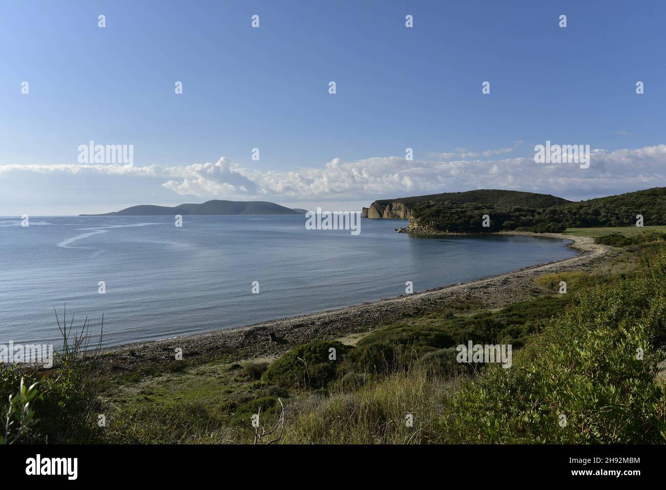 Natural landscape with panoramic view of Foinikounta a seaside village ...