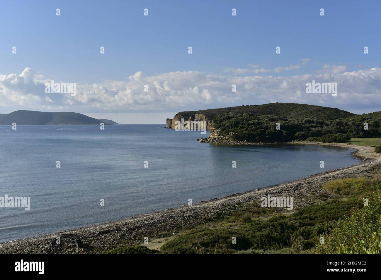 Natural landscape with panoramic view of Foinikounta a seaside village ...