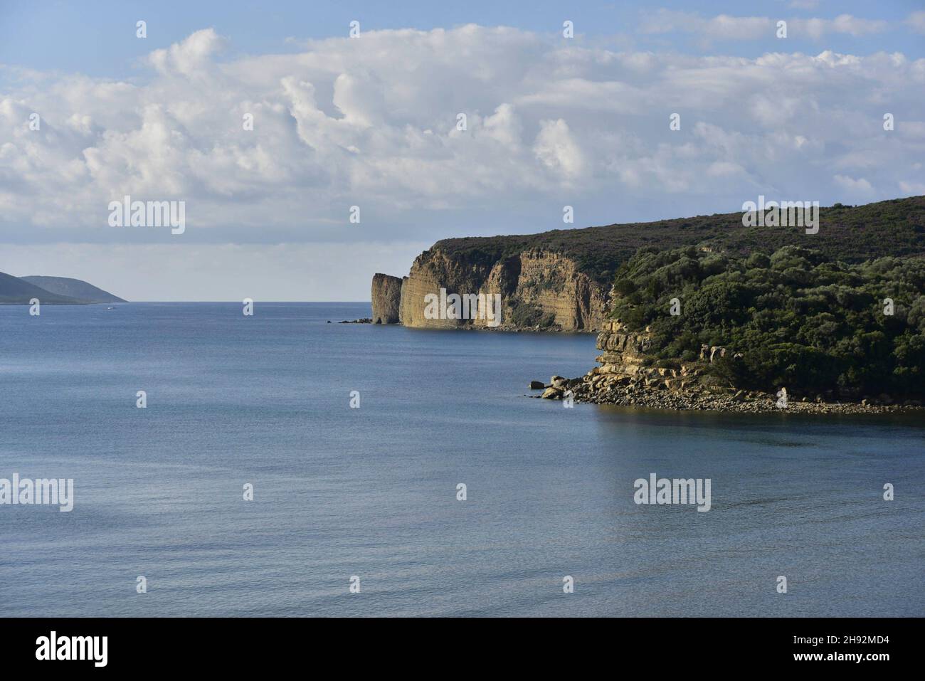 Natural landscape with panoramic view of Foinikounta a seaside village ...