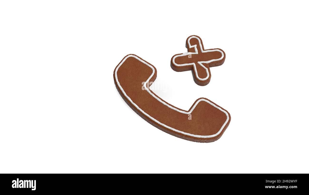 3d Rendering Of Gingerbread Cookie In Shape Of Symbol Of Headphone With Plus Symbol Isolated On