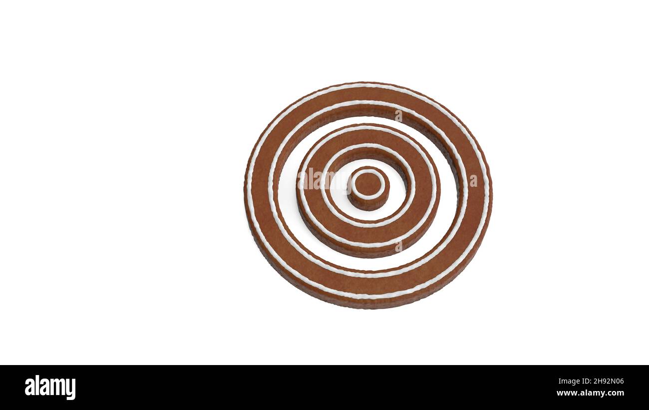 3d rendering of gingerbread cookie in shape of symbol of target ...