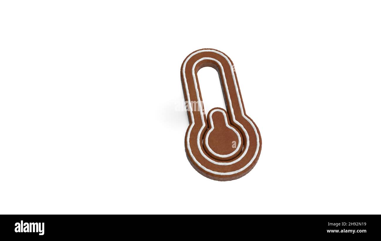 3d Rendering Of Gingerbread Cookie In Shape Of Symbol Of Thermometer