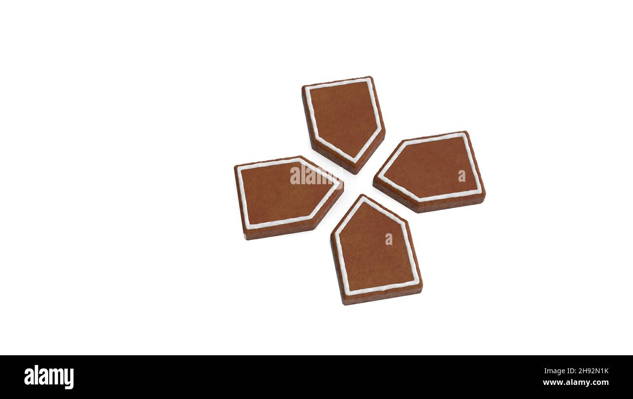 3d rendering of gingerbread cookie in shape of symbol of cross from ...