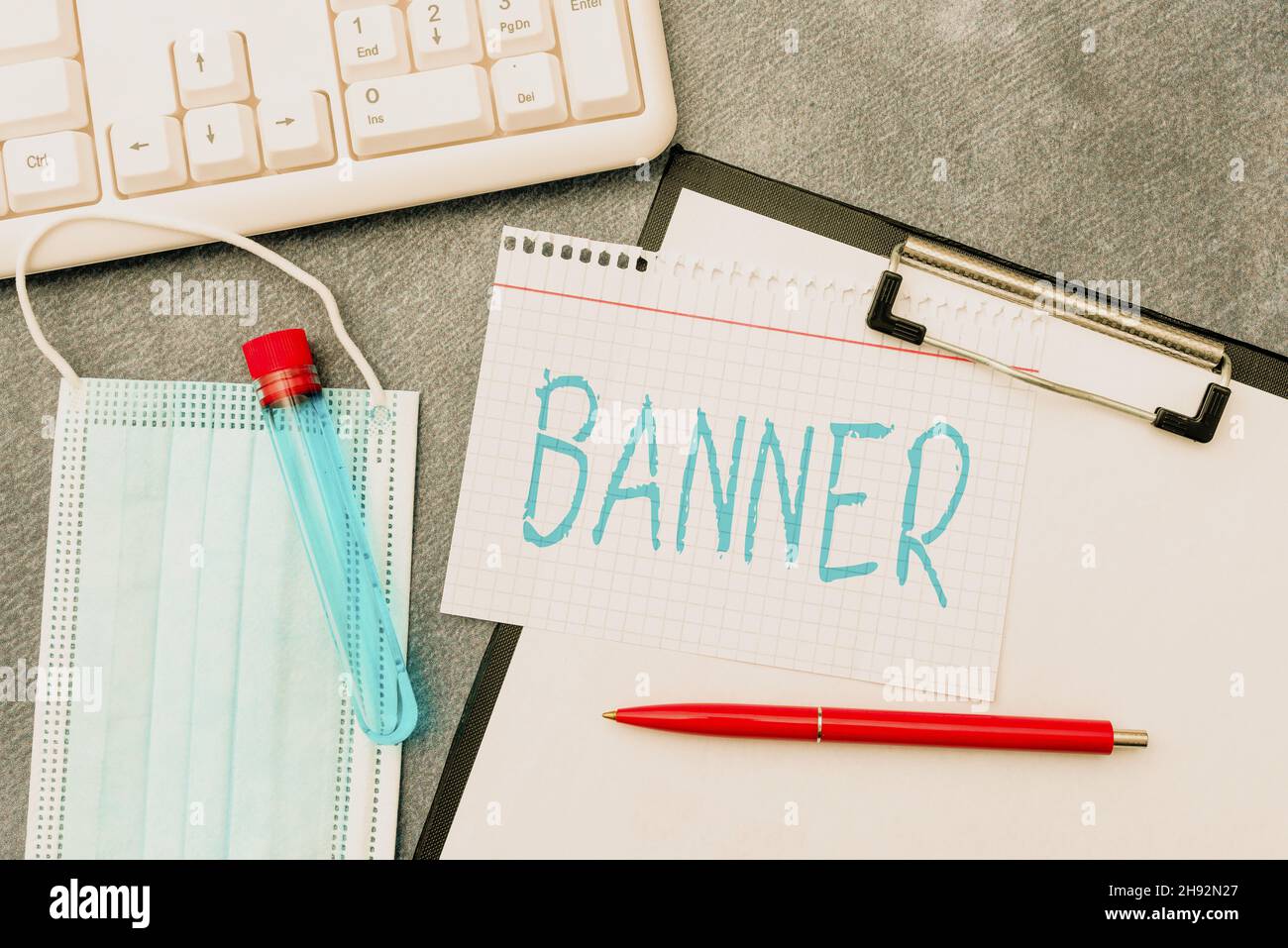 Text sign showing Banner. Conceptual photo long strip cloth bearing ...