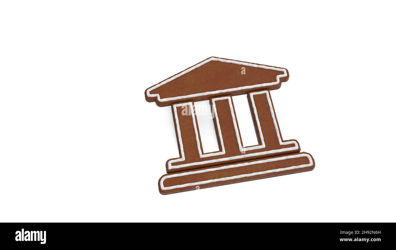 3d rendering of gingerbread cookie in shape of symbol of university ...