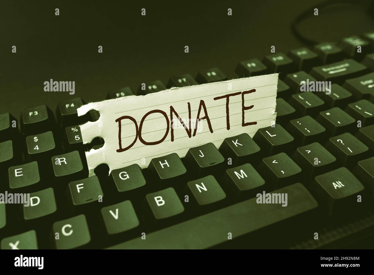 Hand writing sign Donate. Conceptual photo give money or goods for good ...