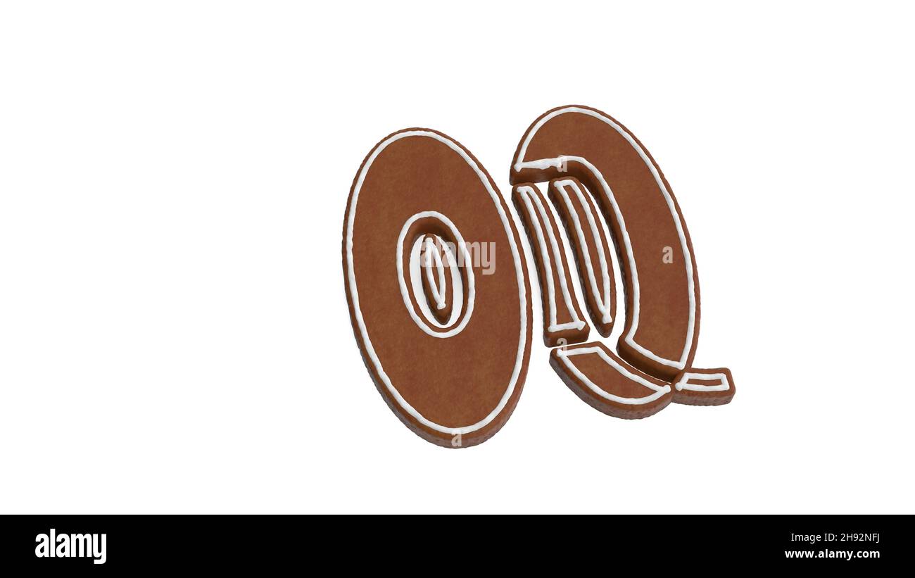 3d Rendering Of Gingerbread Cookie In Shape Of Symbol Of 3d Print