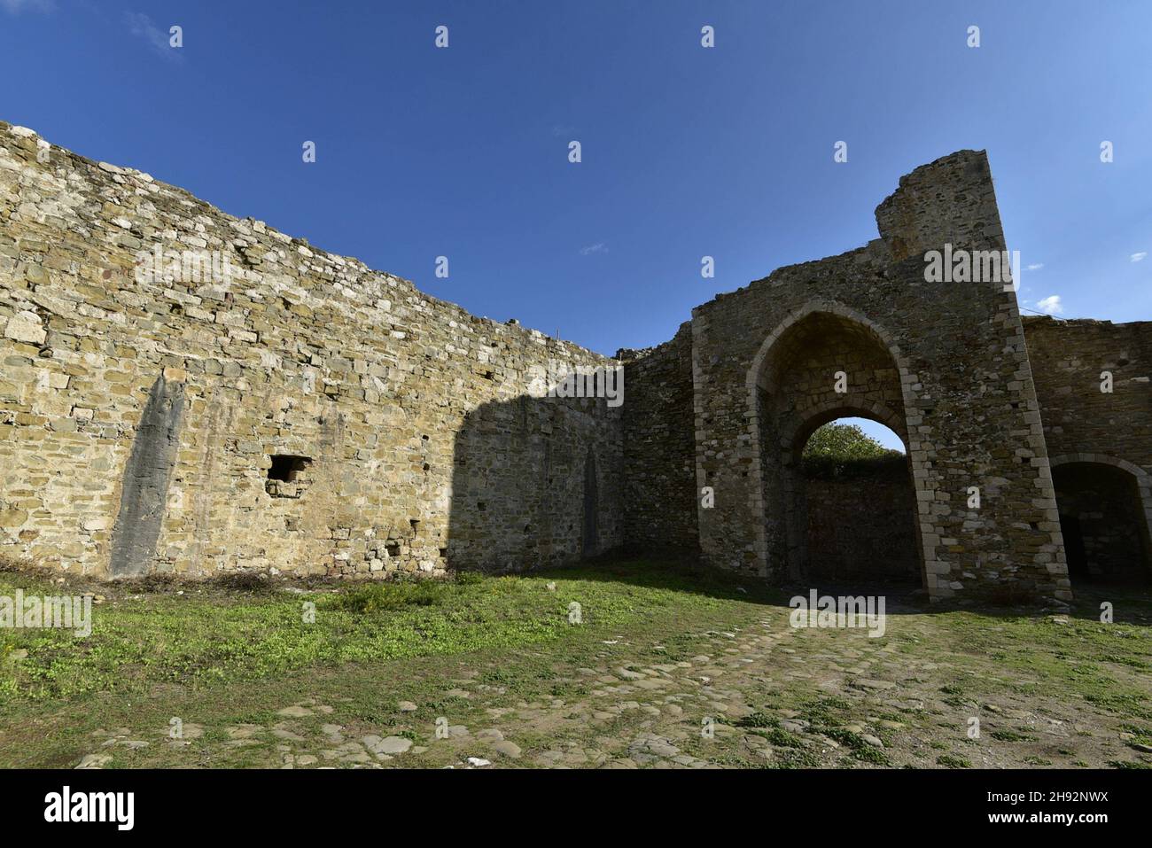 Main arched entrance gate of Methoni Castle a medieval fortification in ...