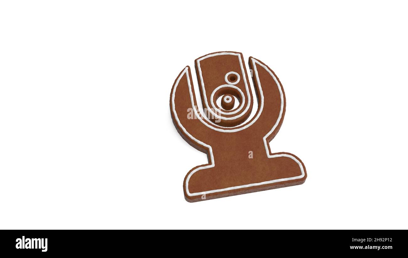 3d Rendering Of Gingerbread Cookie In Shape Of Symbol Of Camera