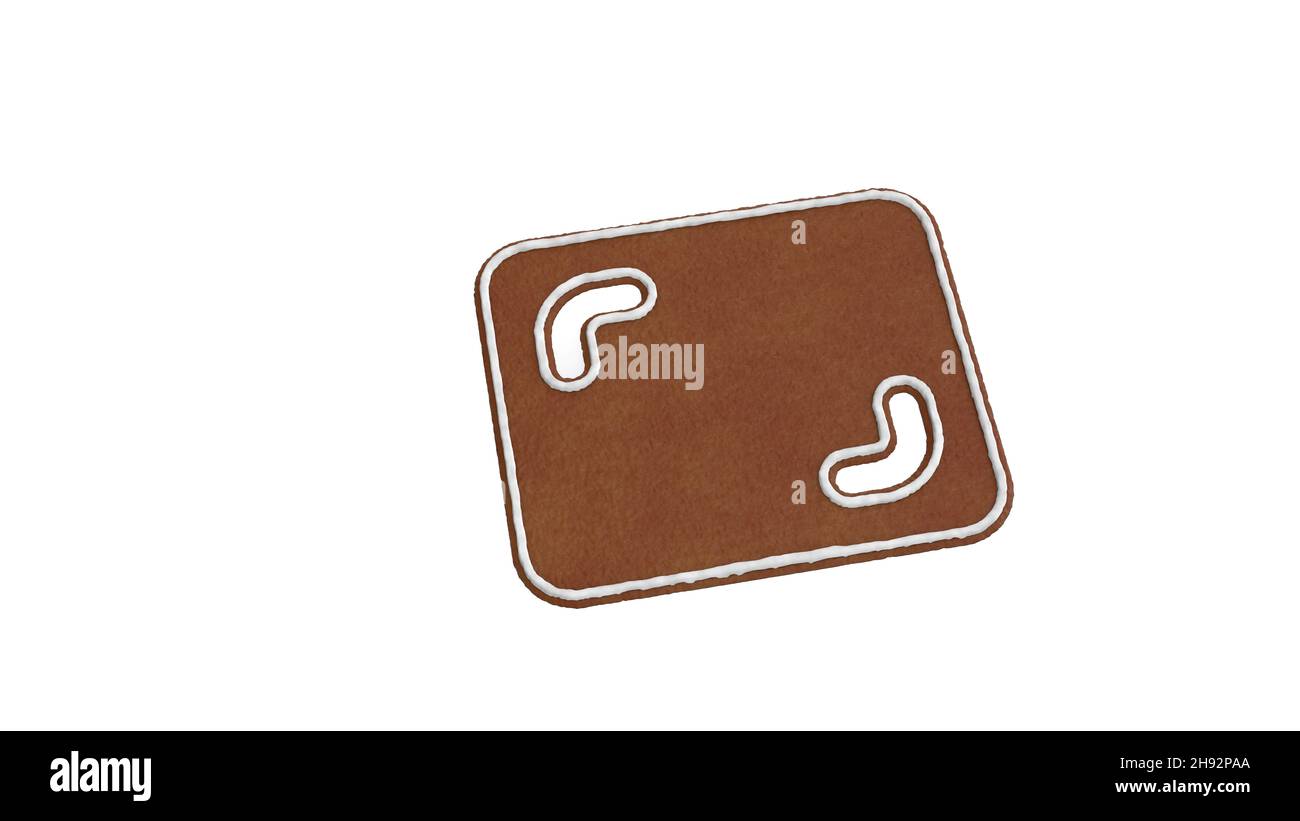3d Rendering Of Gingerbread Cookie In Shape Of Symbol Of Display Frame