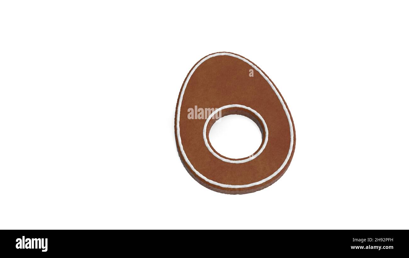 3d Rendering Of Gingerbread Cookie In Shape Of Symbol Of Boiled Egg