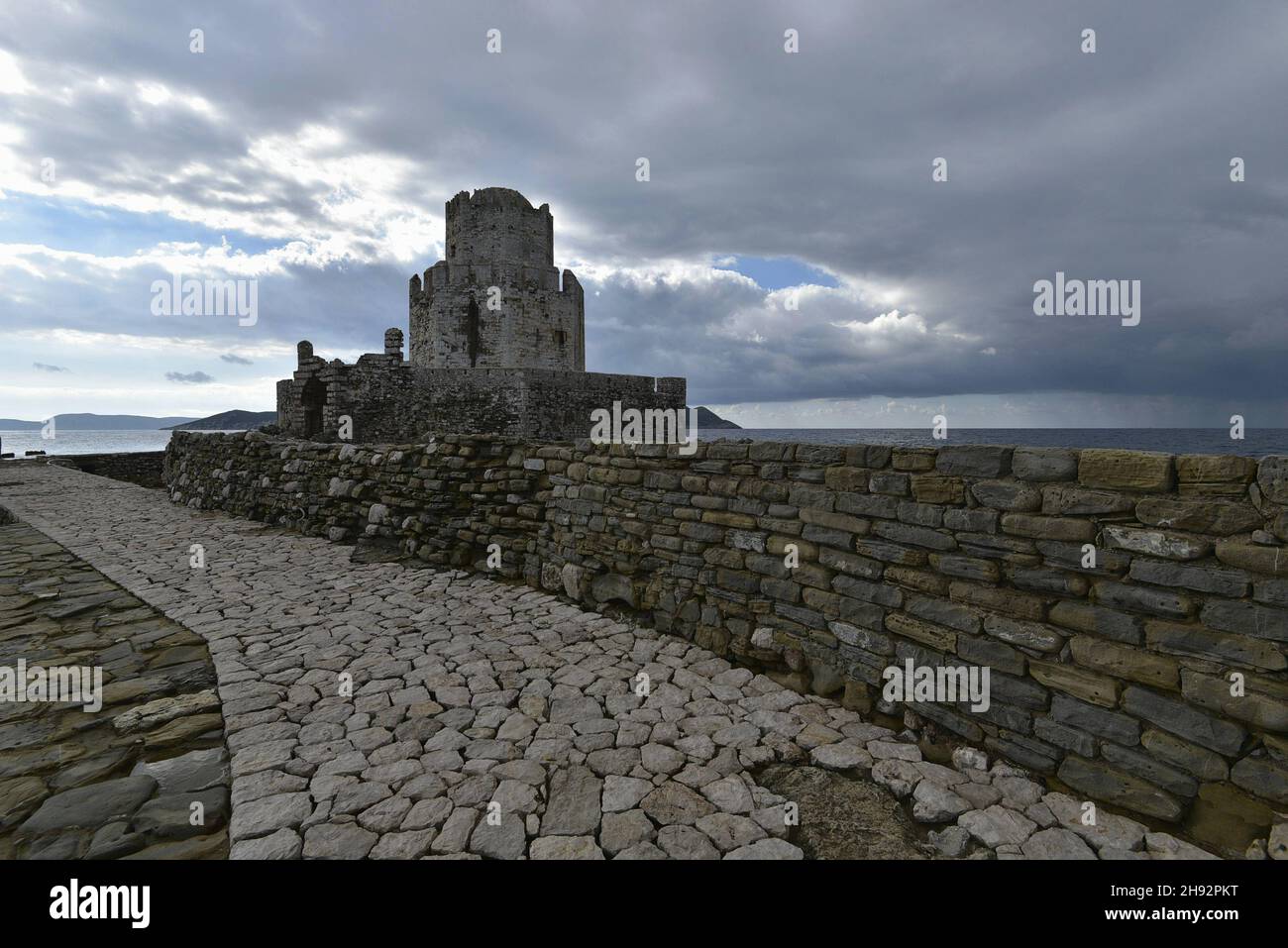 Landscape with panoramic view of Bourtzi an octagonal tower served as a ...