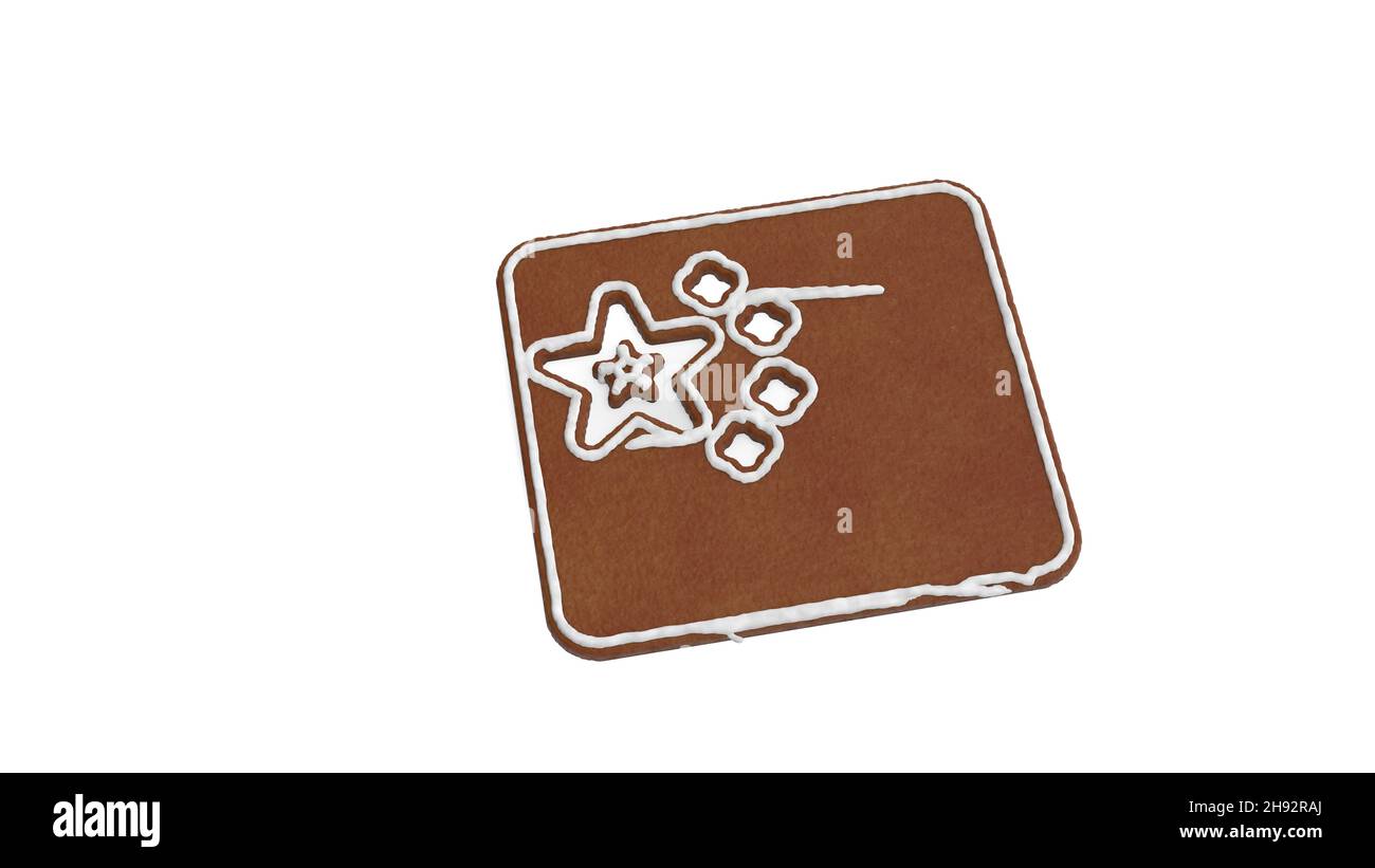 3d rendering of gingerbread cookie in shape of symbol of china flag ...