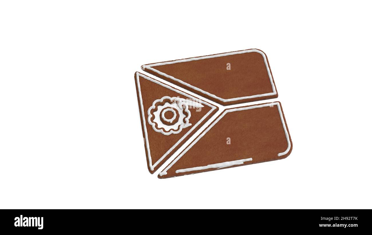 3d Rendering Of Gingerbread Cookie In Shape Of Symbol Of Philippines Flag Isolated On White