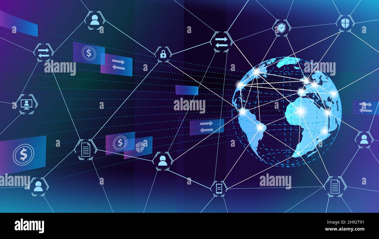 Worldwide inetrnet technology vector abstract background. Money ...
