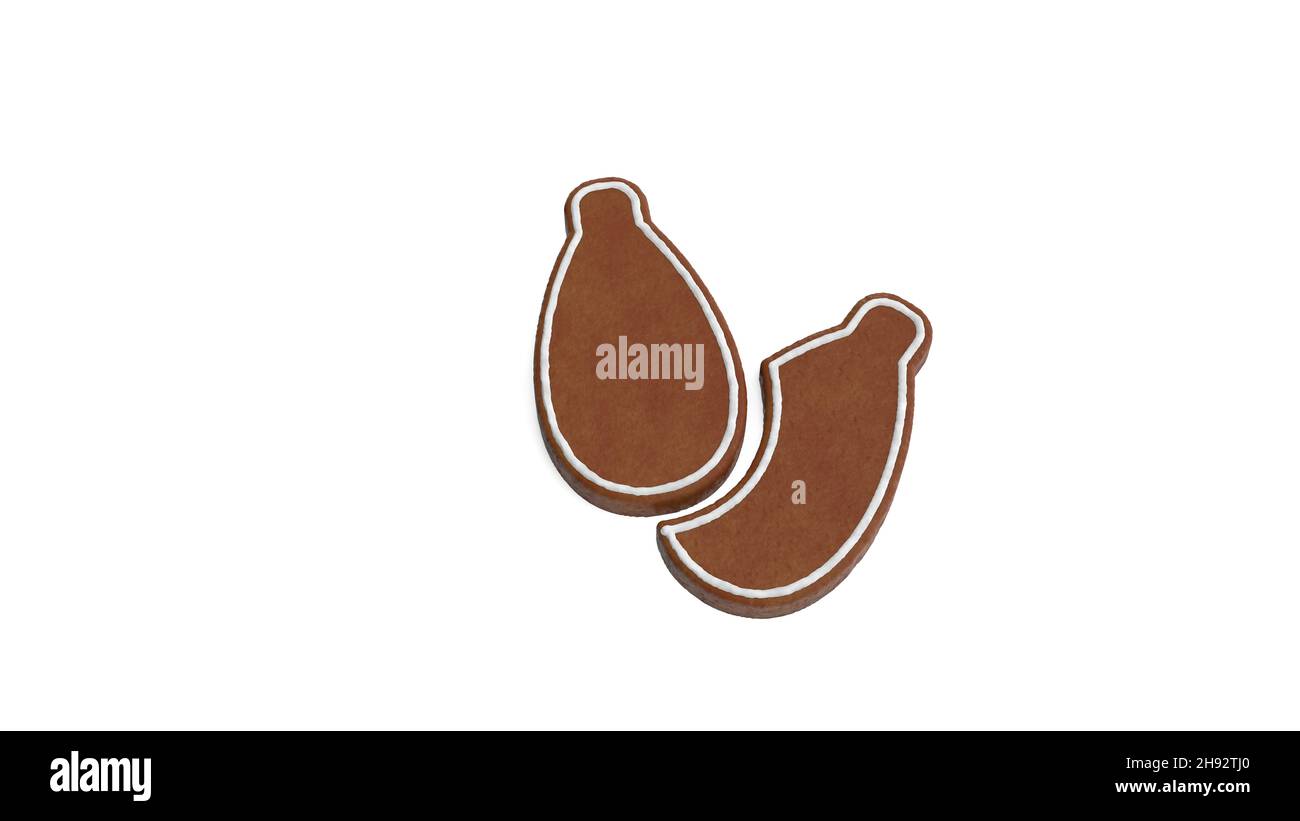 3d Rendering Of Gingerbread Cookie In Shape Of Symbol Of Sesame Seed