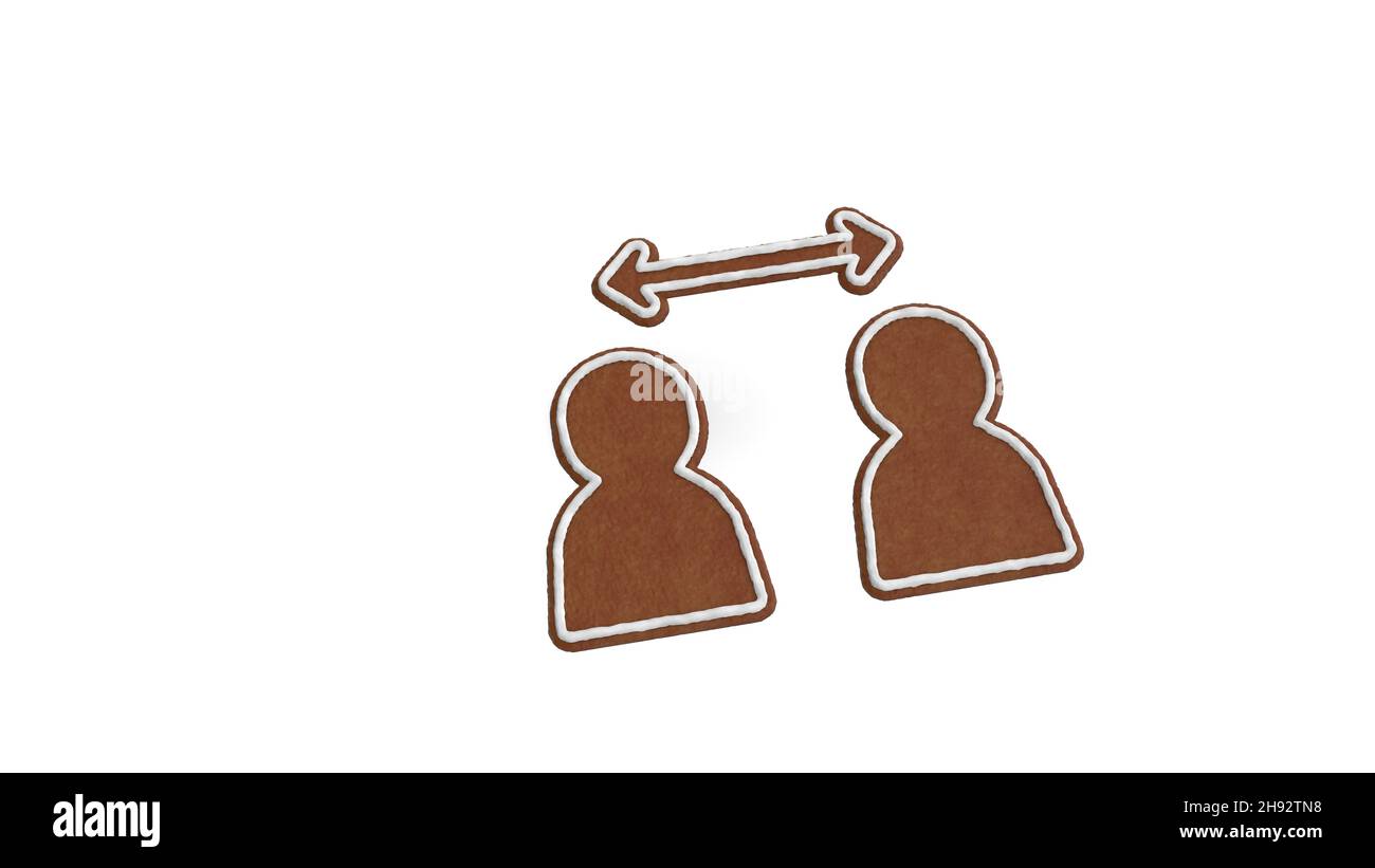 3d rendering of gingerbread cookie in shape of symbol of social ...