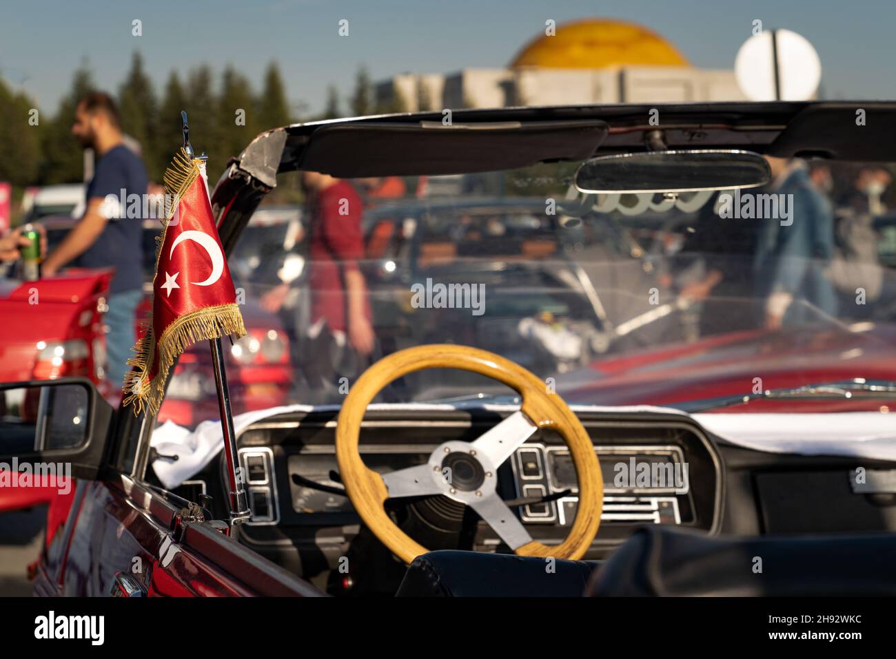 Ankara, Turkey - November 21 2021: A shabby, open-top modified vehicle ...