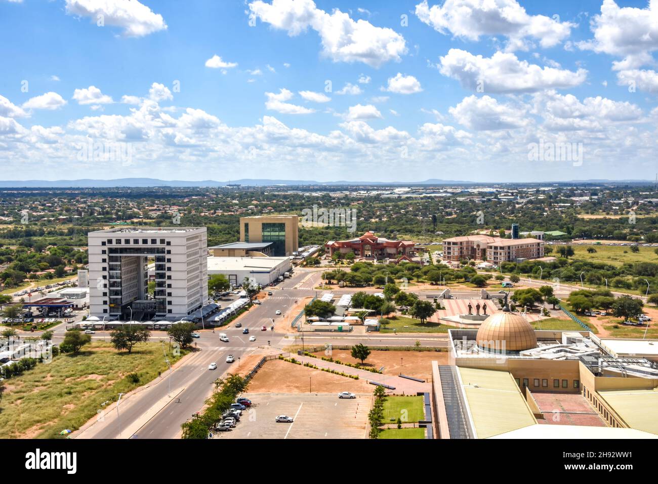 The new central business district in Gaborone in the South of Botswana ...