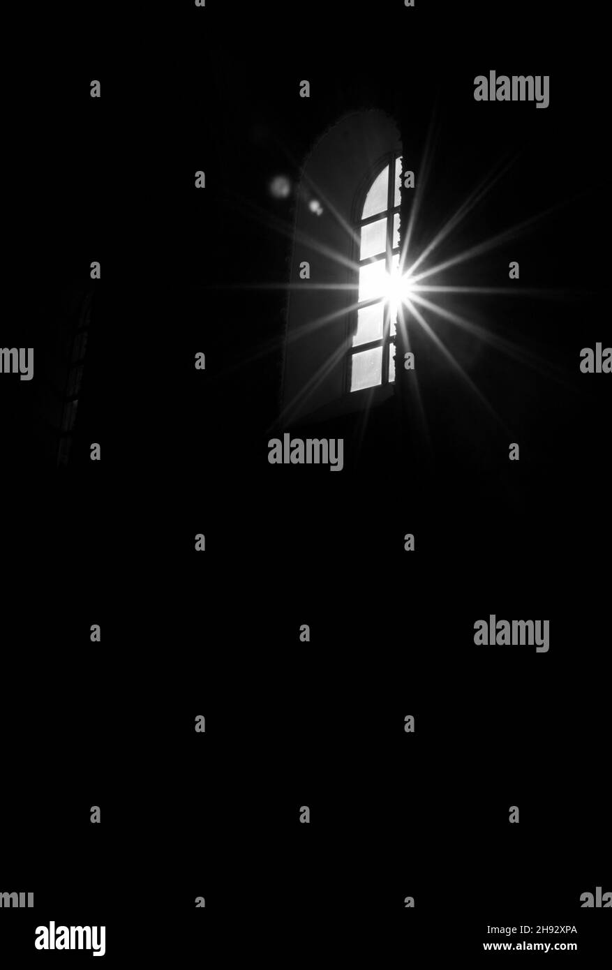 Sun rays inside a building Black and White Stock Photos & Images - Alamy