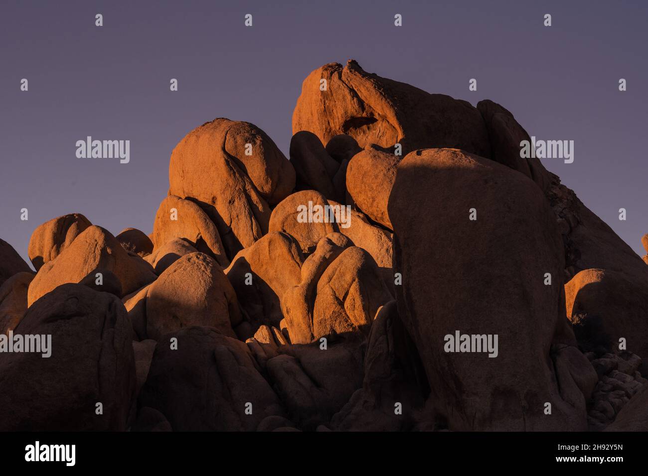 Details of Jumbo Rocks Lit up at Dawn in Joshua Tree National Park ...