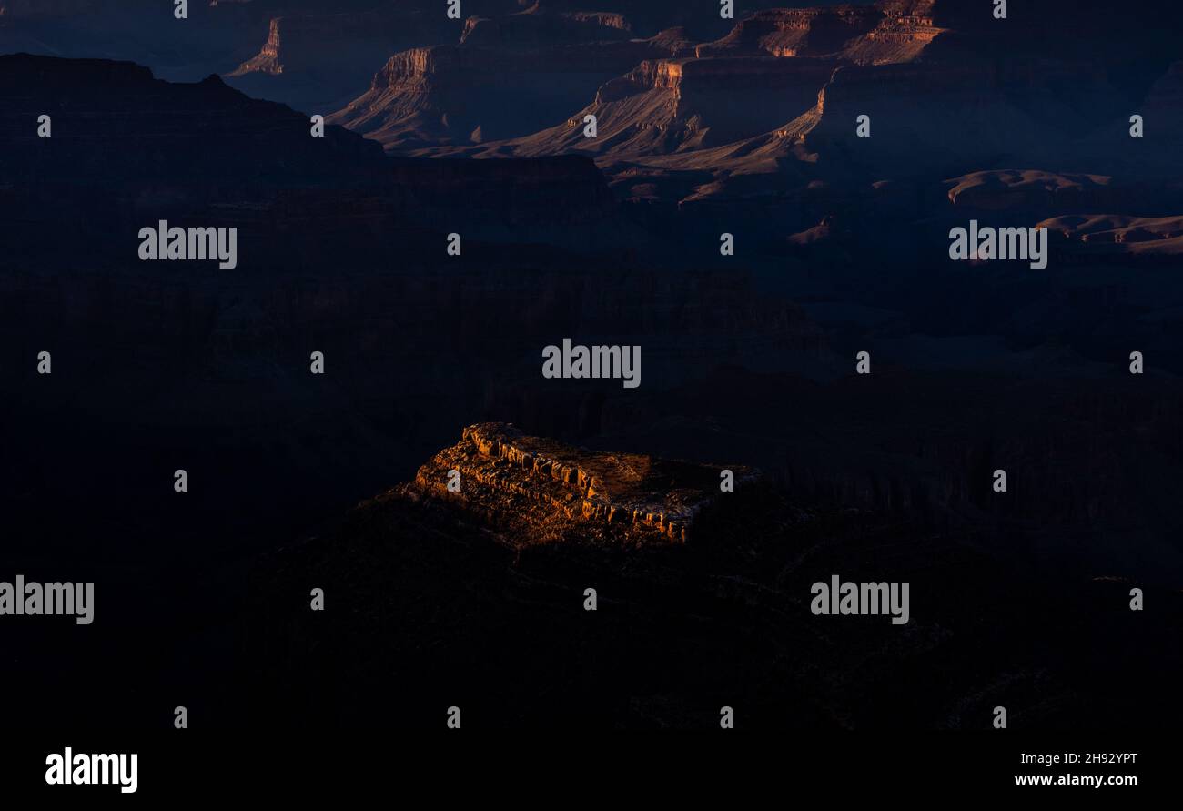 Faint Light Brightens a Plateau Seen from Grandview Point at Sunset ...