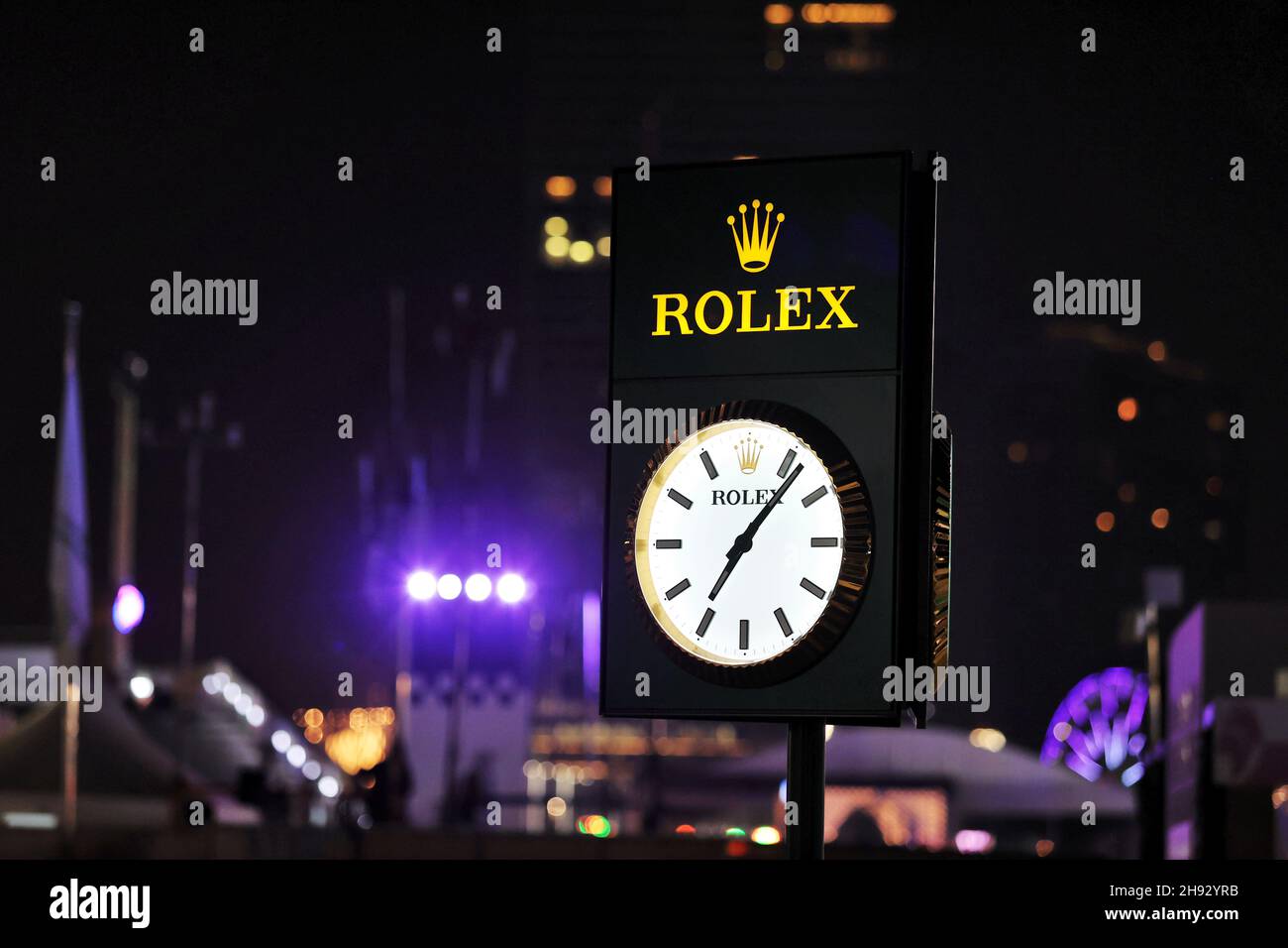 Jeddah, Saudi Arabia. 03rd Dec, 2021. Circuit atmosphere - Rolex clock ...