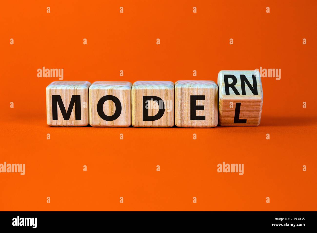 Modern model symbol. Turned a wooden cube and changed the word model to ...