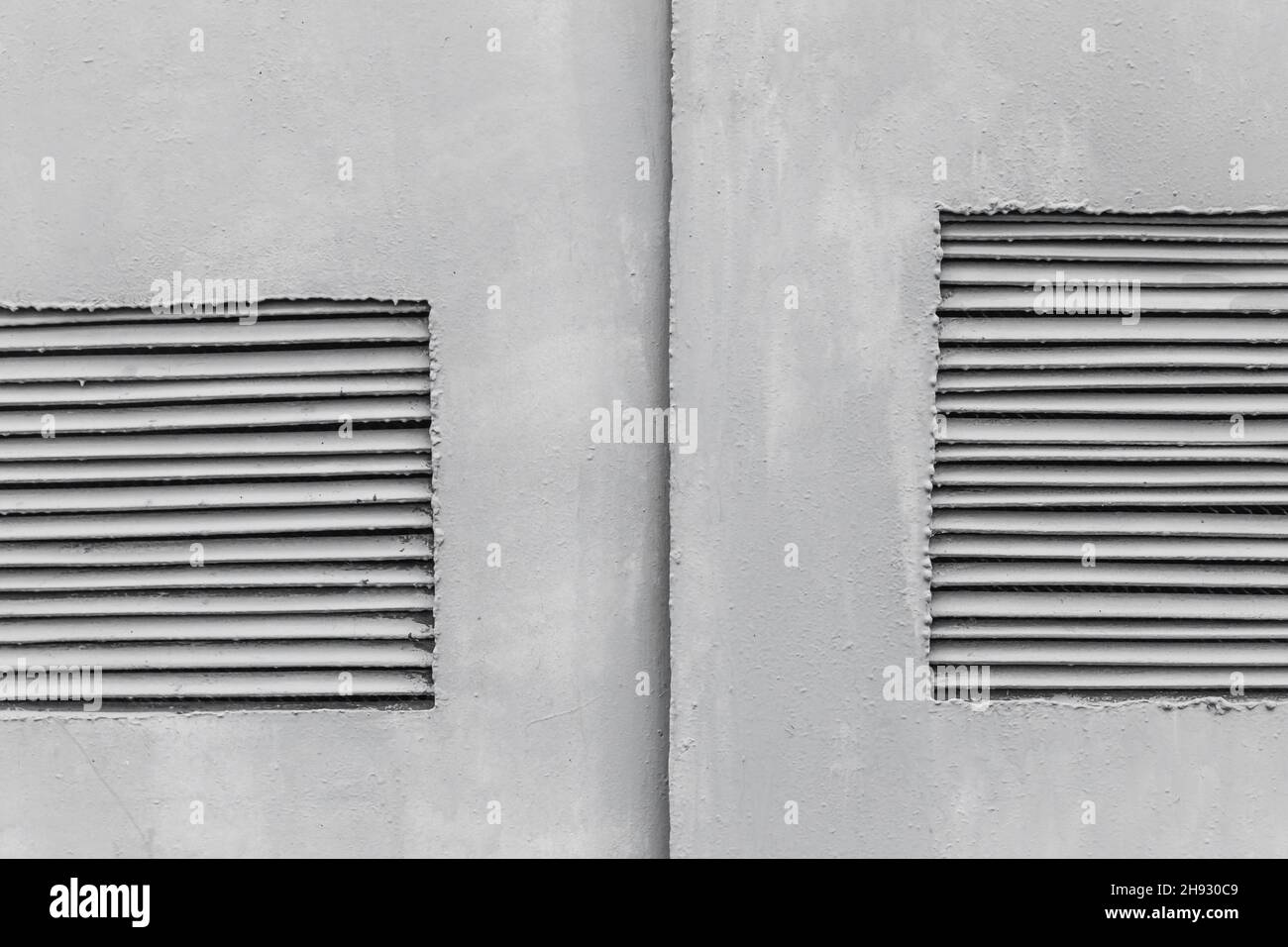 Industrial cooling ventilation grille, panel mounted in the wall of the ...