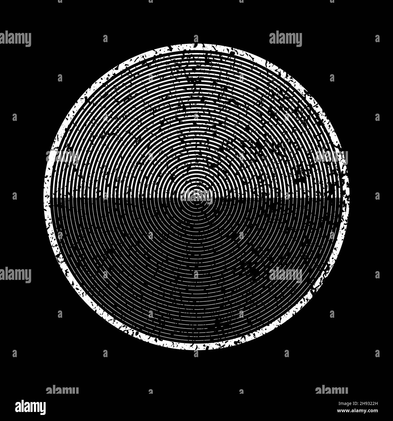 Abstract white grunge concentric radial lines. Retro grunge pattern ...