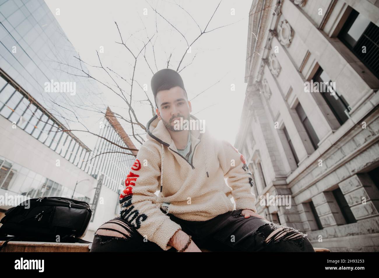Serbian man in a cap and cool casual style Stock Photo - Alamy
