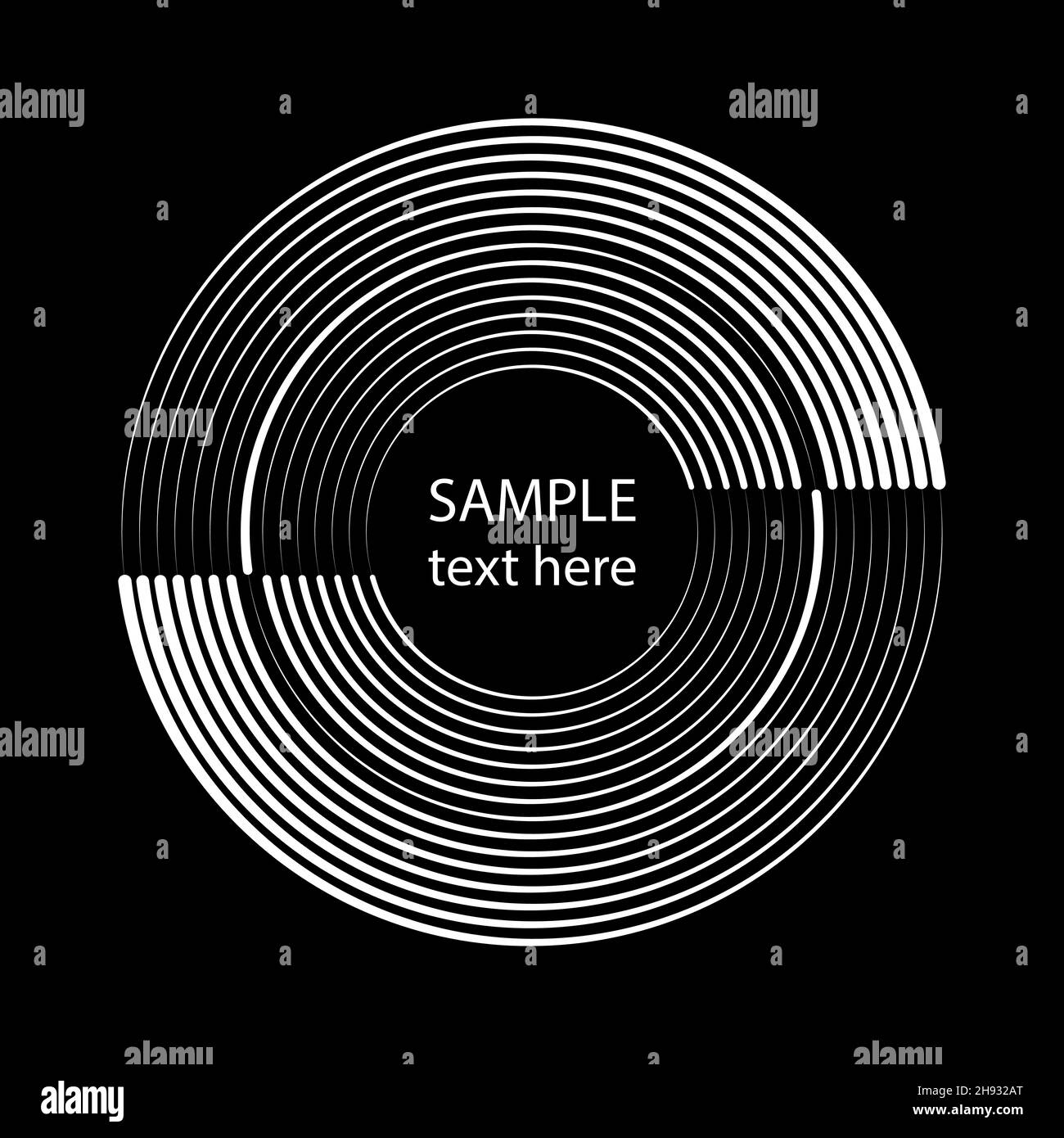 White concentric curvy lines in circle form. Geometric art. Trendy ...