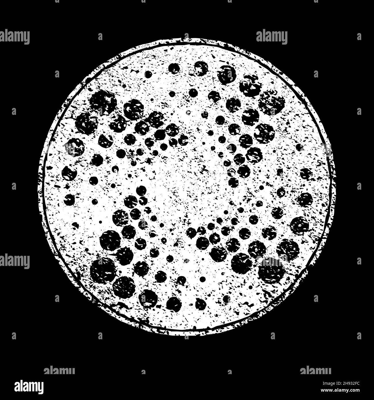 Grunge round halftone dotted shape. Geometric art. Retro grunge pattern ...