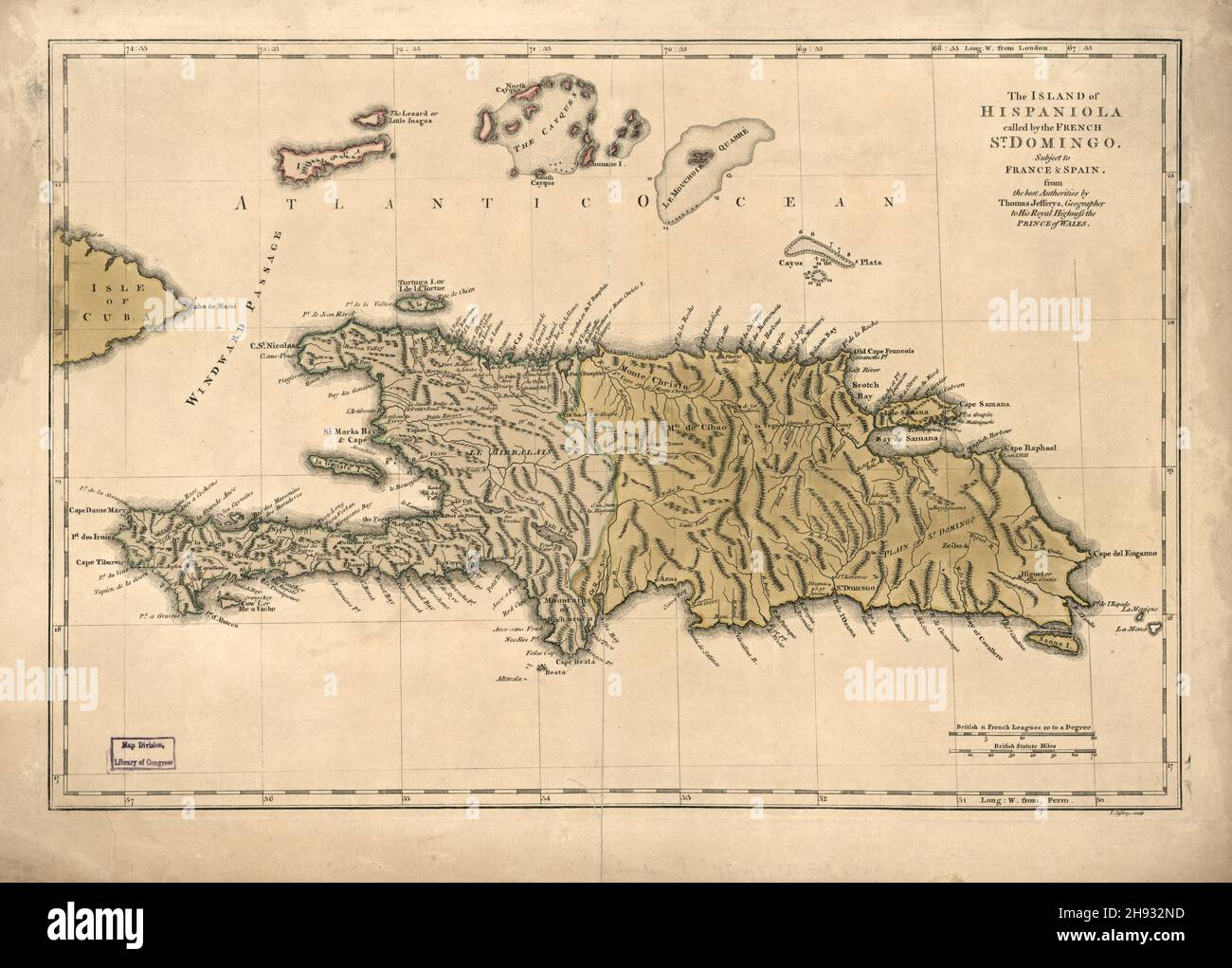 Map of hispaniola 1762 hi-res stock photography and images - Alamy