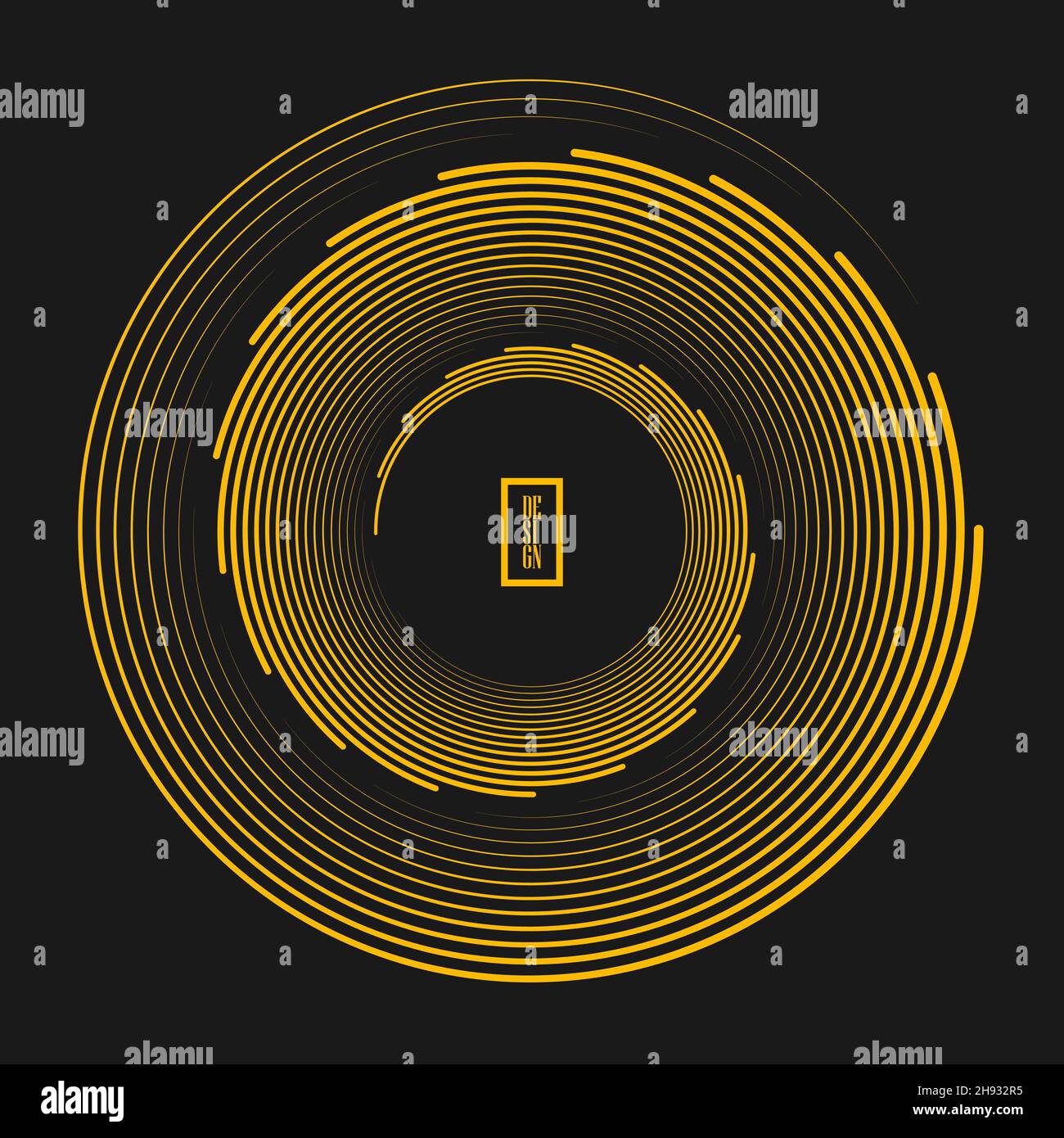 Yellow vortex speed lines. Trendy design element for frame, round ...