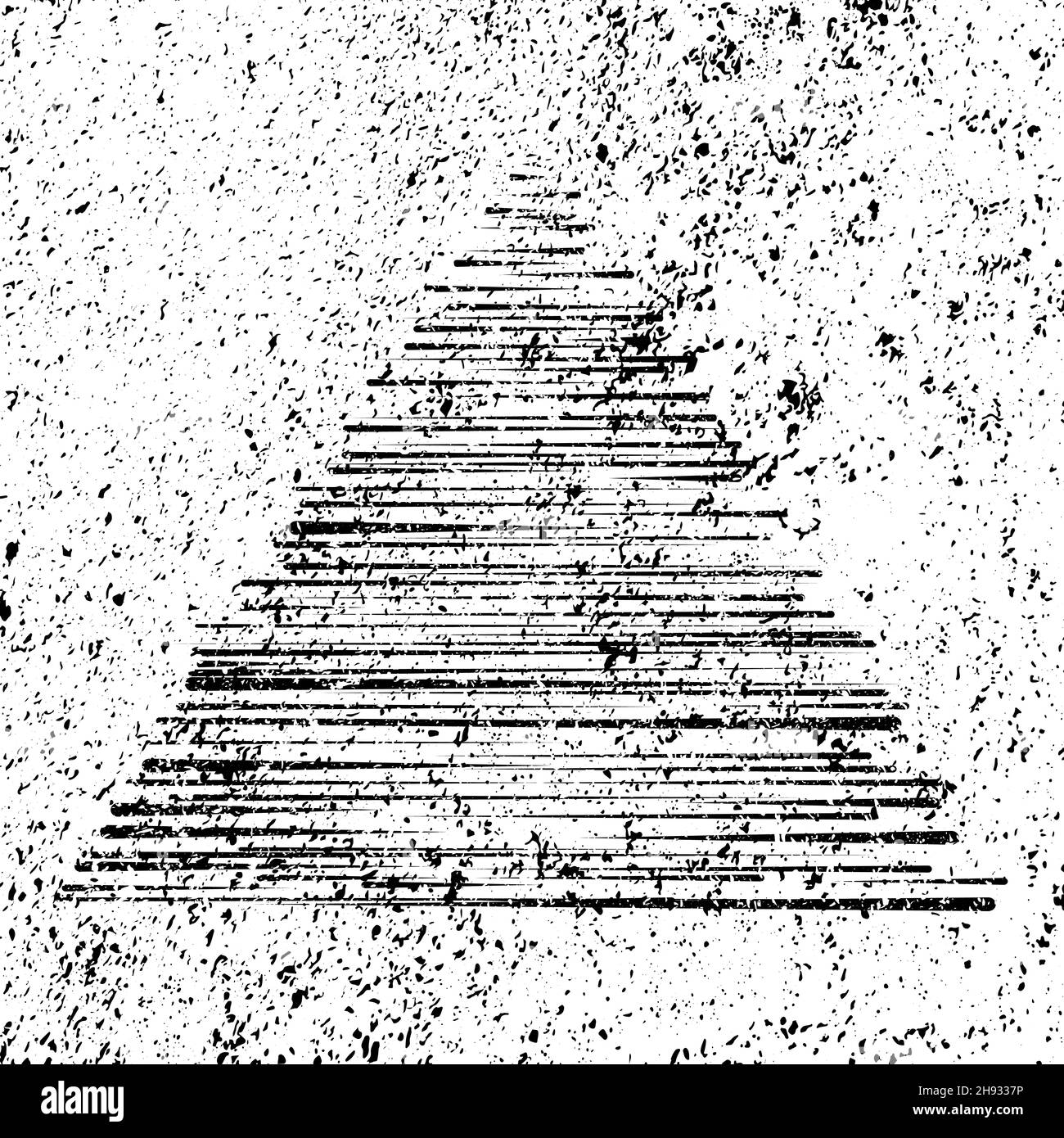 Grunge abstract triangle shape. Distress grainy urban texture of stains ...