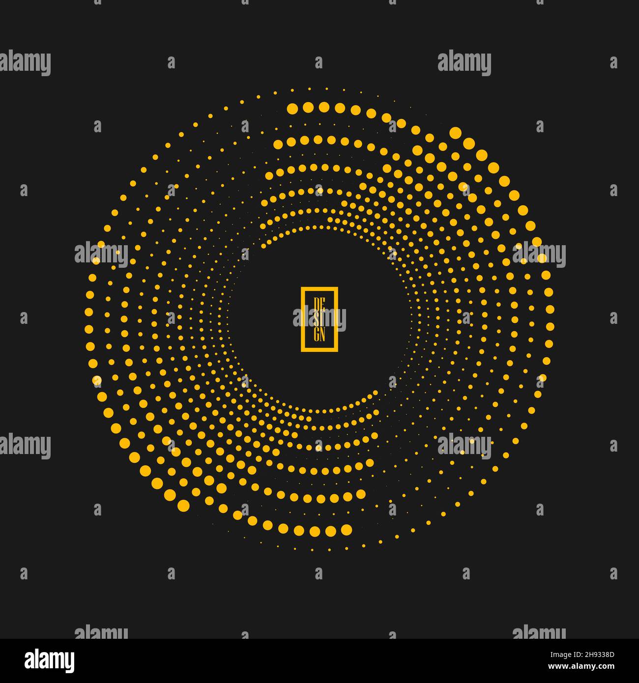 Halftone dotted yellow speed lines in spiral form. Trendy design ...