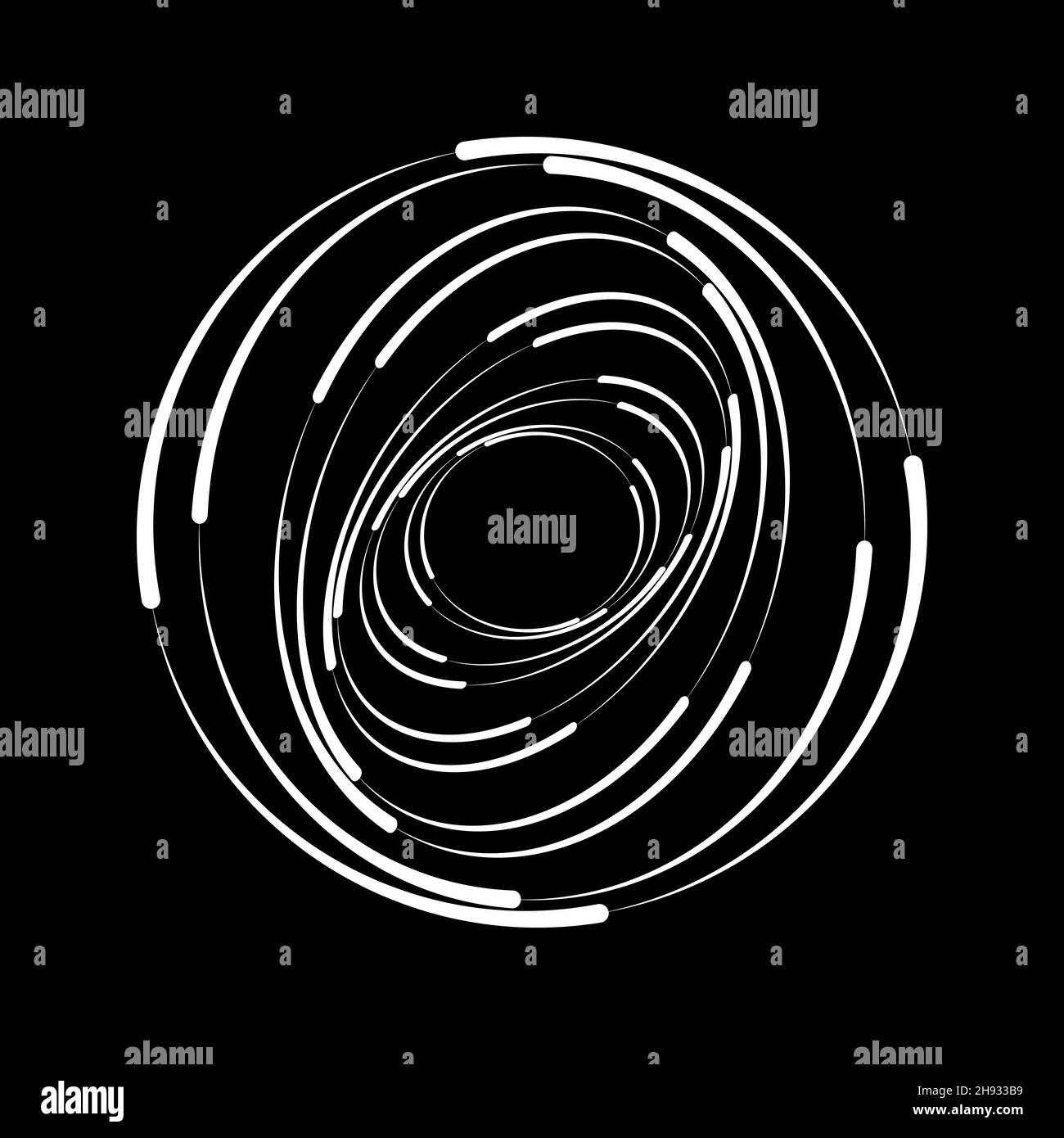 White abstract curvy lines in spiral form. Trendy design element for ...